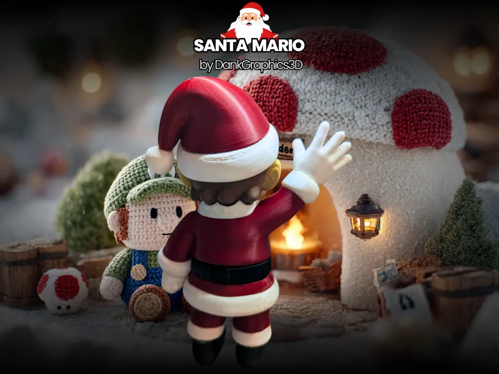 Santa Mario - Holiday Edition (Split version) - Free 3D Print Model ...