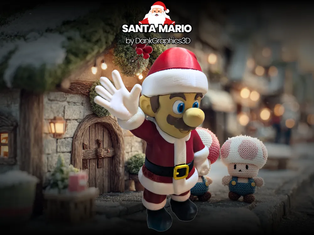 Santa Mario - Holiday Edition (Split version) - Free 3D Print Model ...