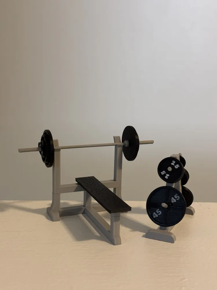 Mini Bench Press & Weight Rack - Free 3D Print Model - MakerWorld