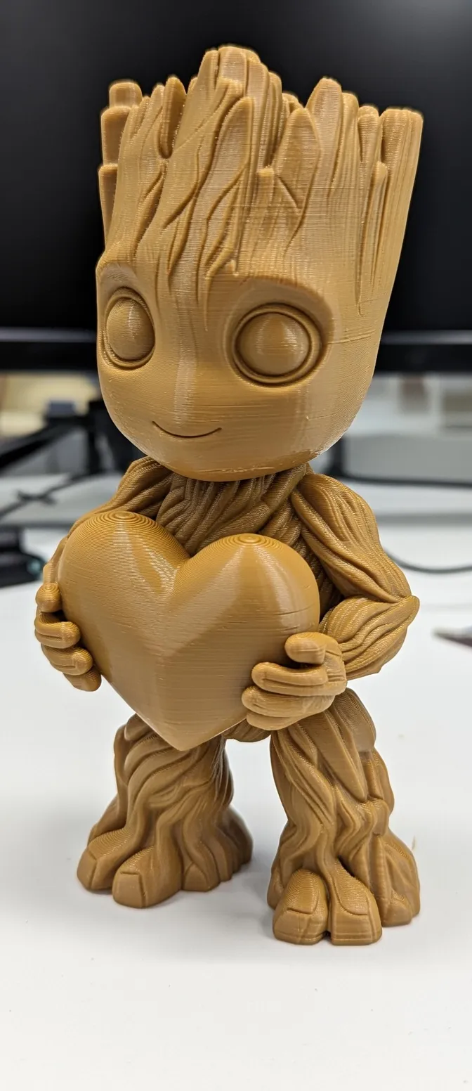 Valentines - Cute Baby Groot with Heart - Free 3D Print Model - MakerWorld