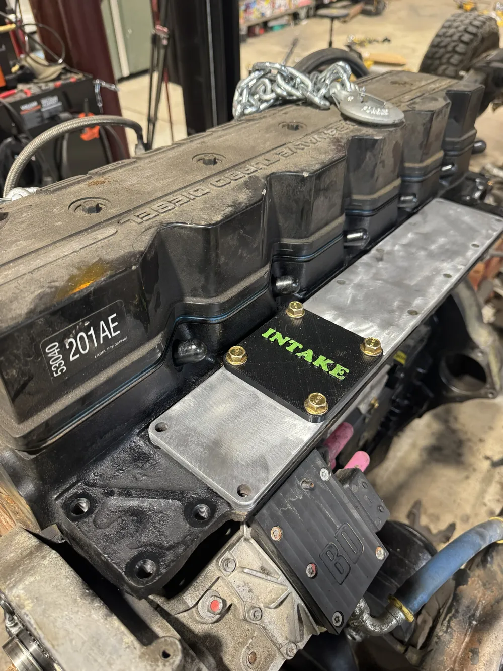 Cummins intake block off plate for 12v and 12v - Free 3D Print Model ...