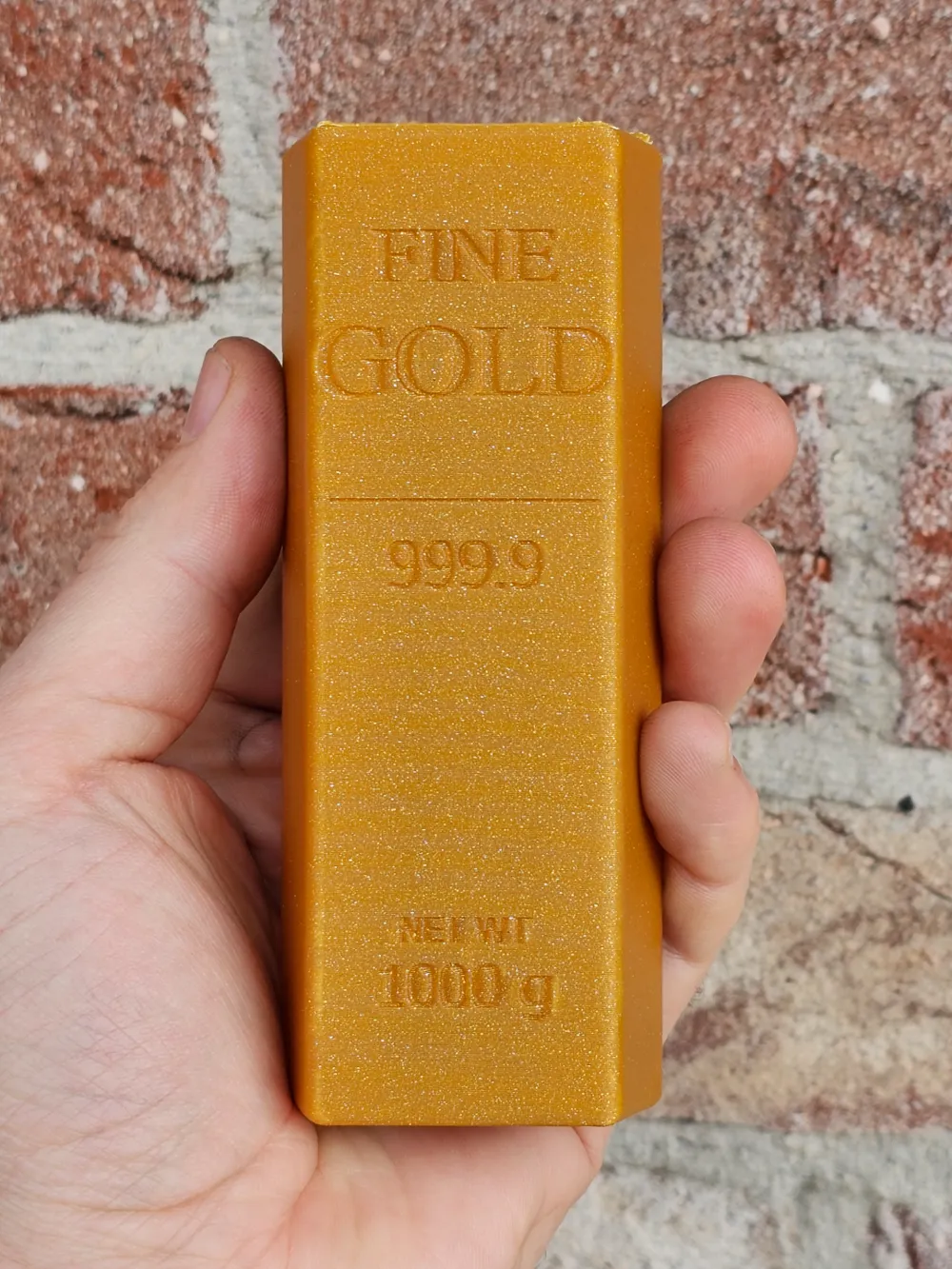 1:2 scale Gold Ingot Bar (1Kg) - Free 3D Print Model - MakerWorld