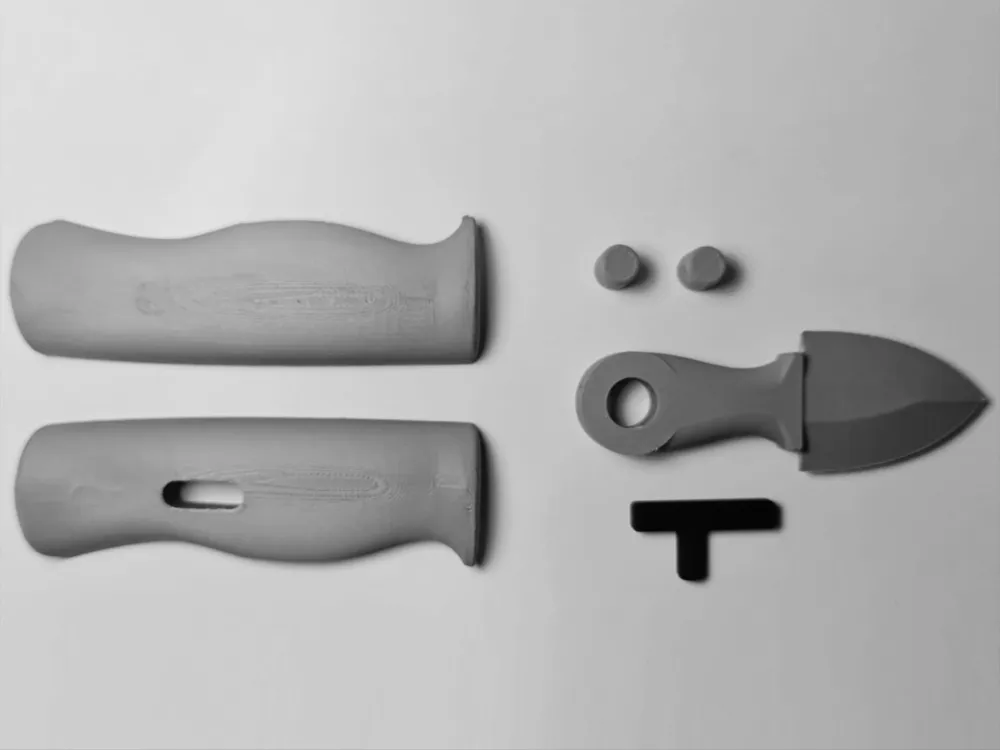 Folding push dagger fidget knife - Free 3D Print Model - MakerWorld
