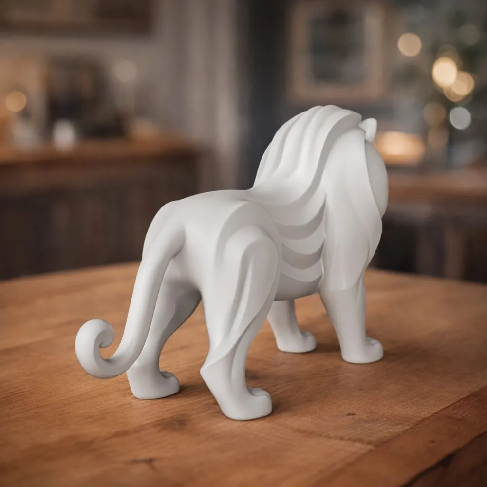 Modern Lion Sculpture - Free 3D Print Model - MakerWorld