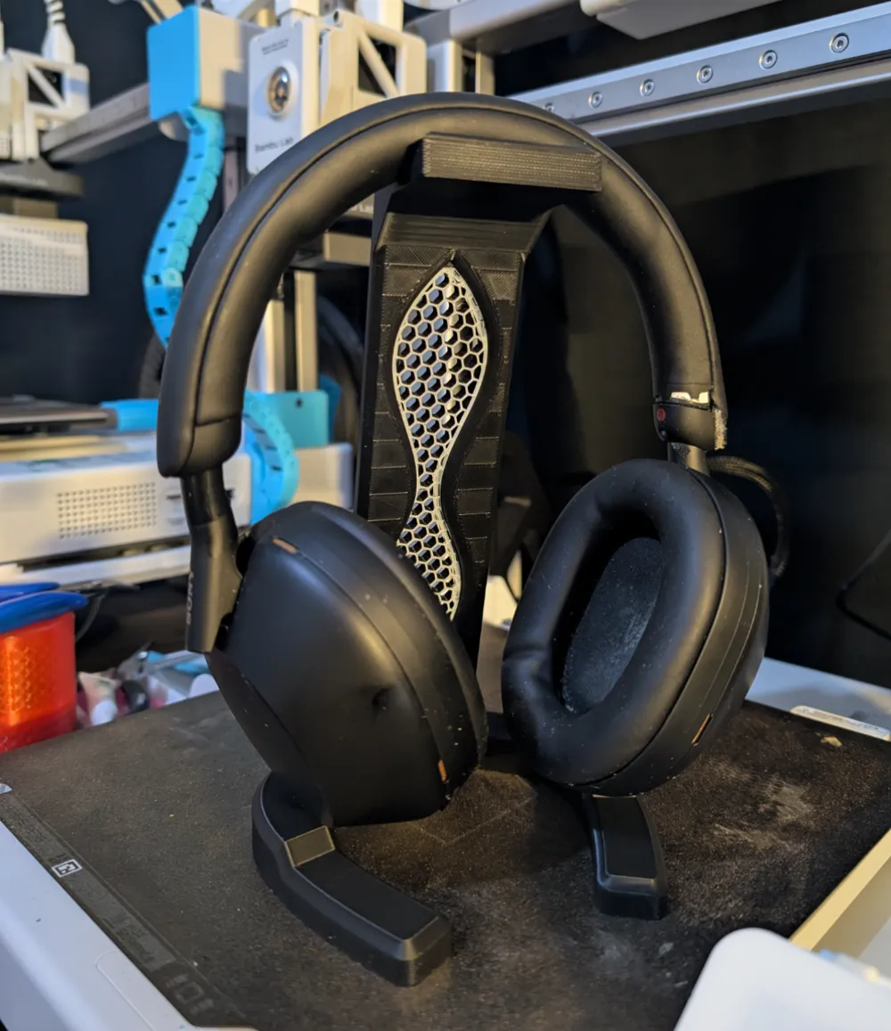 Simple Compact Headphone Stand (No Support) - Free 3D Print Model ...