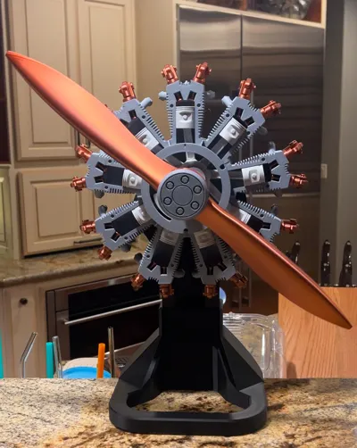 motorized 9 cylinder radial engine by Blubdiwub MakerWorld: Download ...