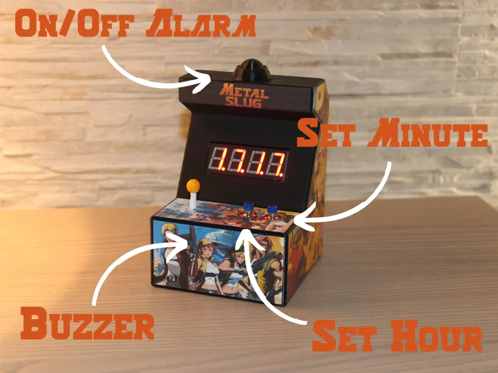 Custom Arcade Cabinet Clock with Alarm by Wood & Handcraft - MakerWorld