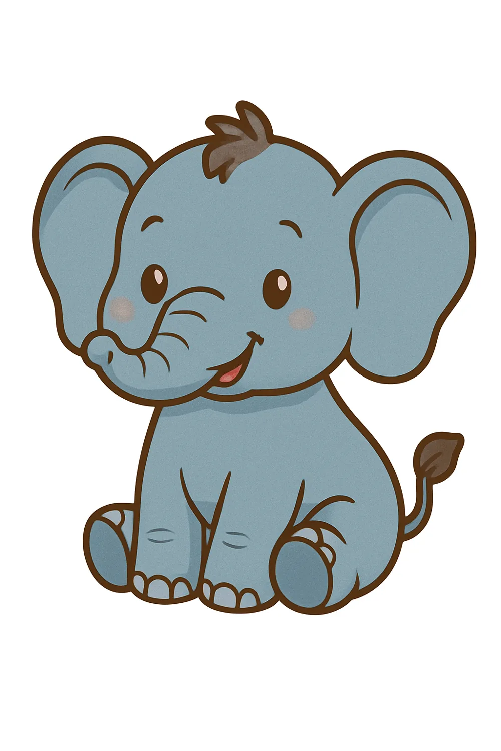 Cute Cartoon Elephant - Cartoon Zoo - Free 3D Print Model - MakerWorld