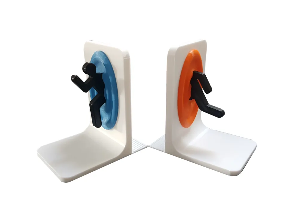 Portal Bookends for books / games / blu rays etc by Robnob9 - MakerWorld