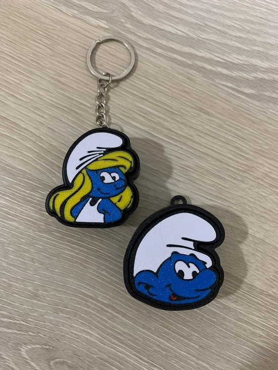Smurfette Clicker Fidget Keychain Toys Smurf by Marcelo Cuin MakerWorld ...