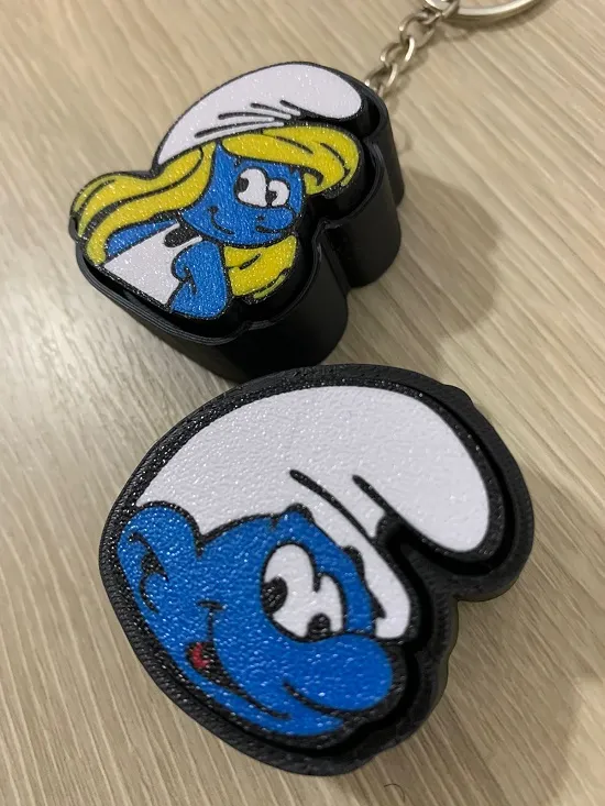 Smurfette Clicker Fidget Keychain Toys Smurf by Marcelo Cuin MakerWorld ...