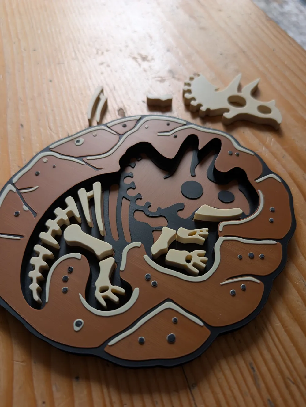 Triceratops Dinosaur Fossil Puzzle by Taposk MakerWorld: Download Free ...