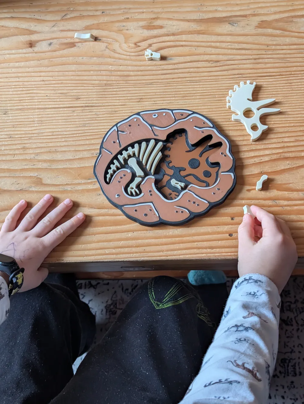 Triceratops Dinosaur Fossil Puzzle by Taposk MakerWorld: Download Free ...