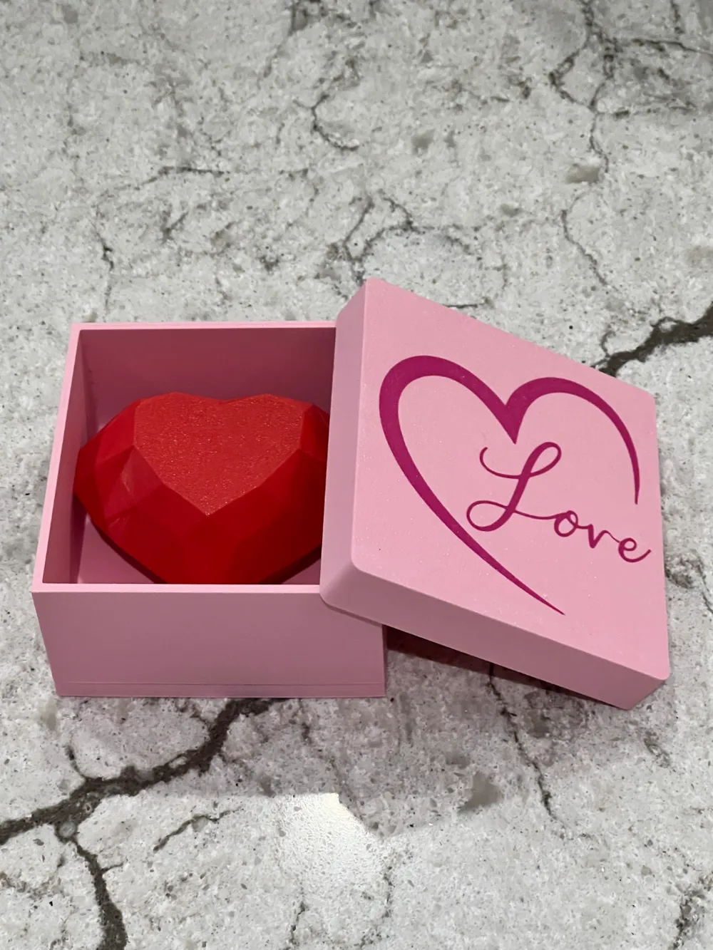 Valentine Day Diamond Heart with Box + Ring insert by DCprint - MakerWorld