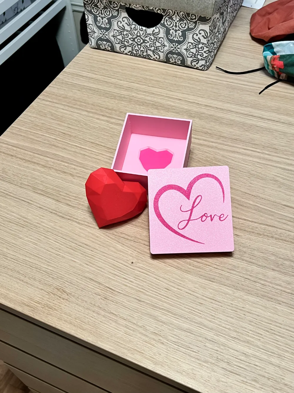 Valentine Day Diamond Heart with Box + Ring insert by DCprint - MakerWorld