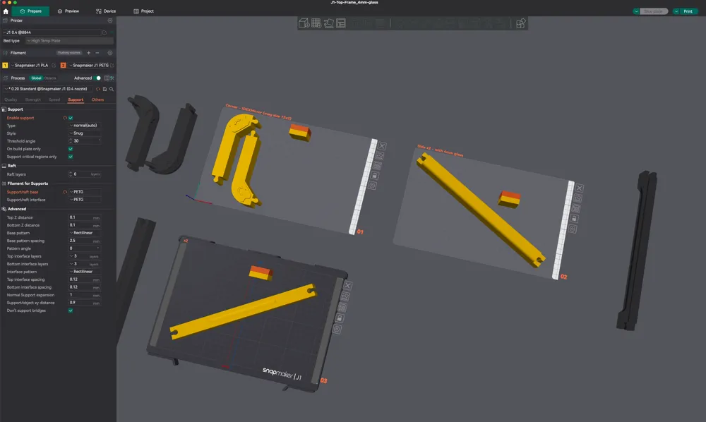 Snapmaker J1 Top Frame (with Glass) by macdylan - MakerWorld