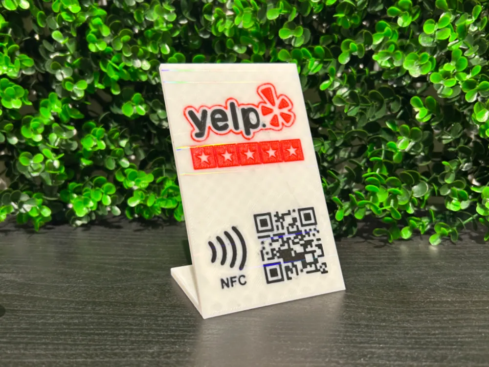 STAND QRCODE/NFC CARD YELP! EDITABLE by ARTIGIANO PAZZO - MakerWorld