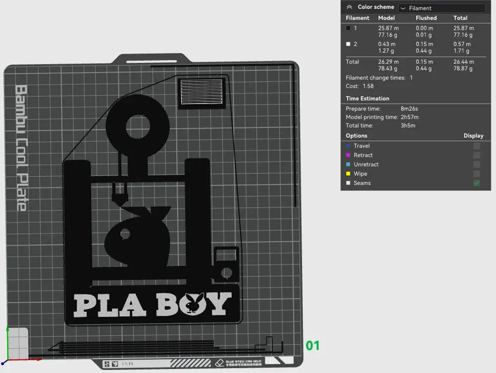 PLA BOY Sign/Stand Remixed by CYBR3D - MakerWorld