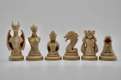 Fantasy Chess Set - Free 3D Print Model - MakerWorld