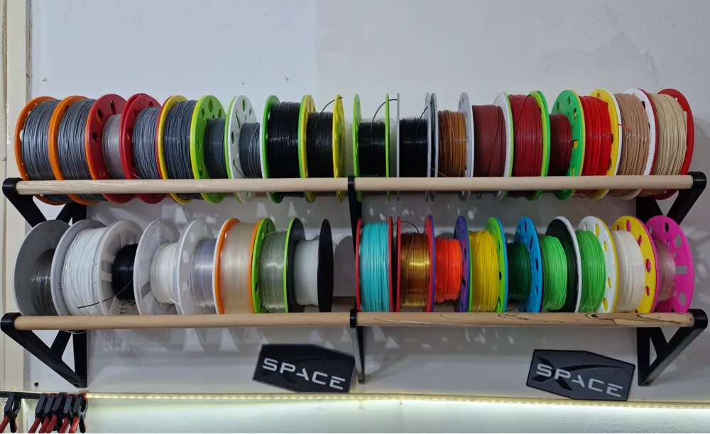 Wall spool holder brackets for 23mm rods by Rsixkg - MakerWorld