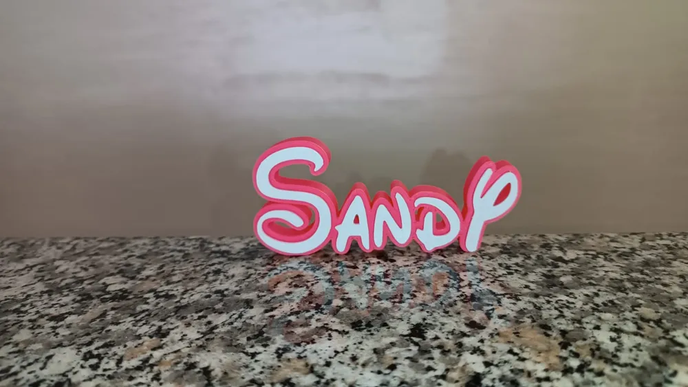 Sandy Disney Name Sign Decorated Room child Birth - Free 3D Print Model ...