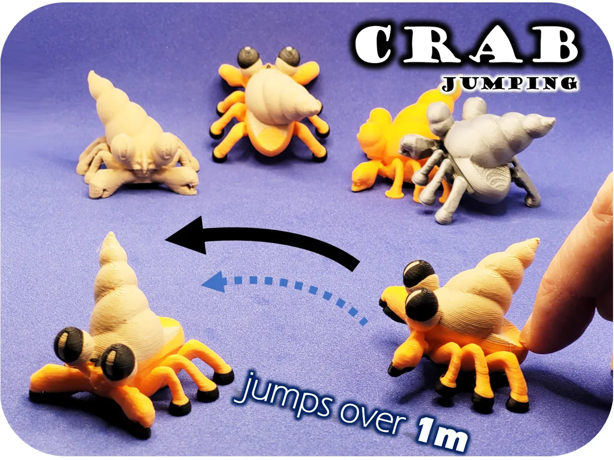 Crab Jumping - Free 3D Print Model - MakerWorld