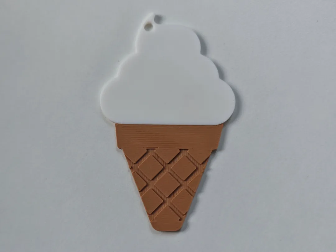 Soft Serve/Ice Cream Swirl Cone Keychain - Free 3D Print Model - MakerWorld