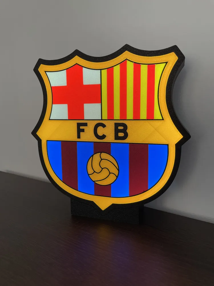 Logo del FC Barcelona - Caja de luz con lámpara LED impresa en 3D ...