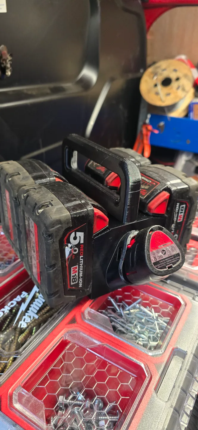 Milwaukee M18 and M12 Battery caddy v2 by FuddyMucker MakerWorld: Download Free 3D Models