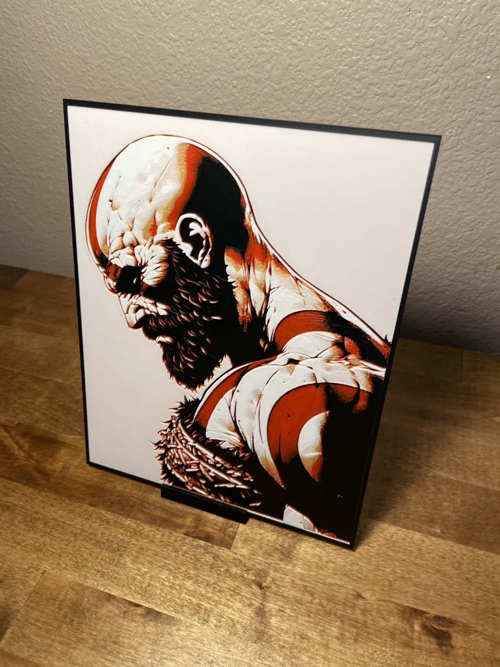 Hueforge - God of War - Kratos Side View - Free 3D Print Model - MakerWorld