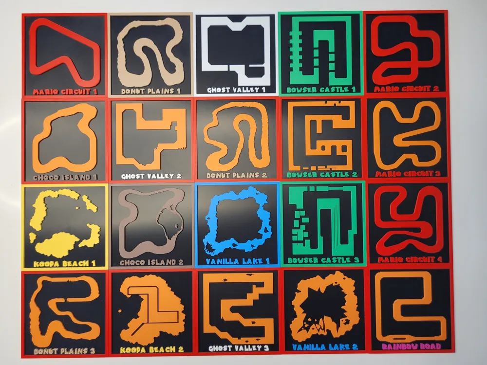 Mario Kart Tracks Display - SNES Maps - Free 3D Print Model - MakerWorld