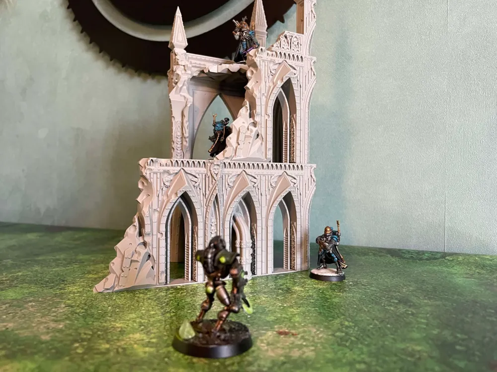 Wargame terrain Grimdark Gothic Ruin Tower - Free 3D Print Model - MakerWorld