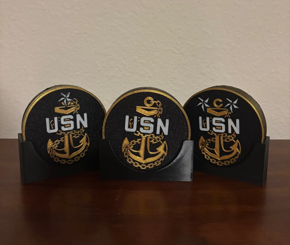 U.S. Navy Chief Petty Officer (E7) Coaster Remixed by Tac0 MakerWorld ...