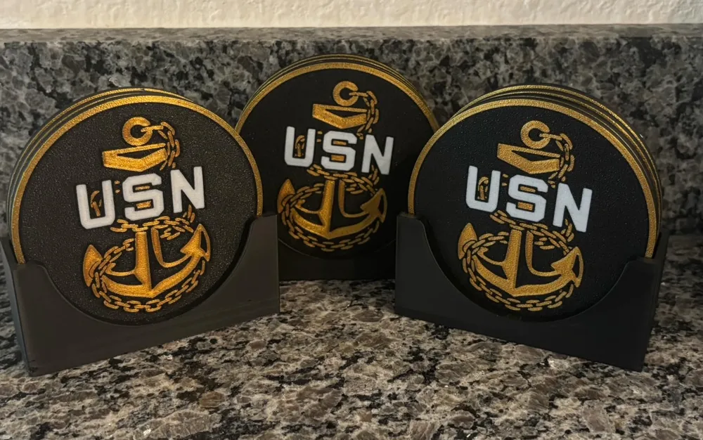 U.S. Navy Chief Petty Officer (E7) Coaster Remixed by Tac0 MakerWorld ...
