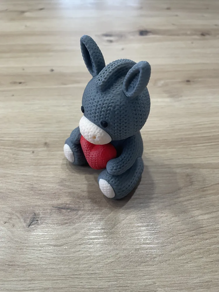 Knitted Donkey with Heart – Love Figure - Free 3D Print Model - MakerWorld