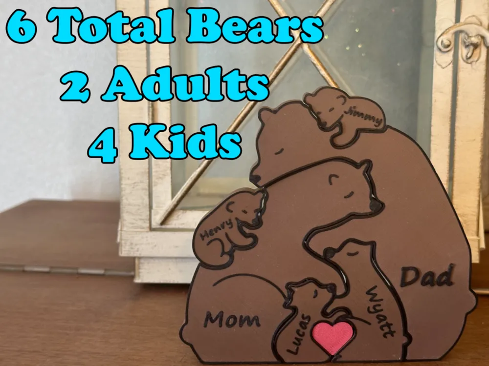 Personalized Interlocking Family Bears Family of 6 by BBN GRAFX ...