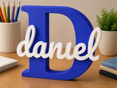 Decorative Name Daniel NO AMS - Free 3D Print Model - MakerWorld