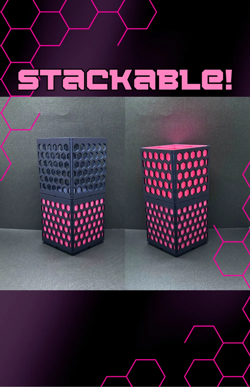 Gridfinity 2x2x12 hex (optional insert) by PiNK_3DP - MakerWorld