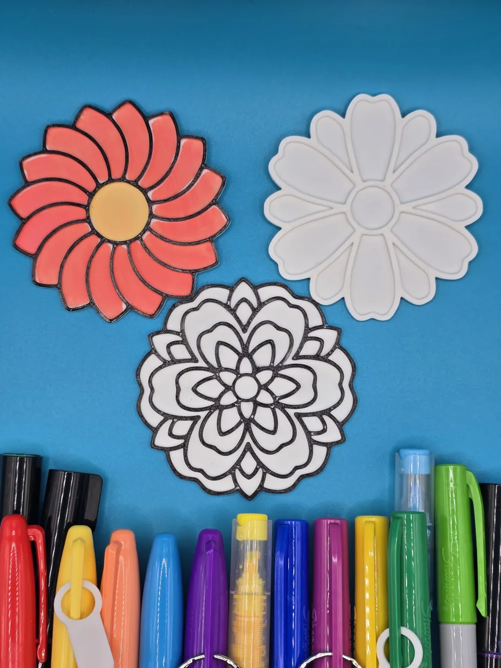 Flower DIY Coloring Set 5 by Merilno3D MakerWorld: Download Free 3D Models