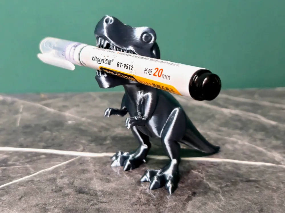 Dinosaur T-Rex Pen Holder - Free 3D Print Model - MakerWorld