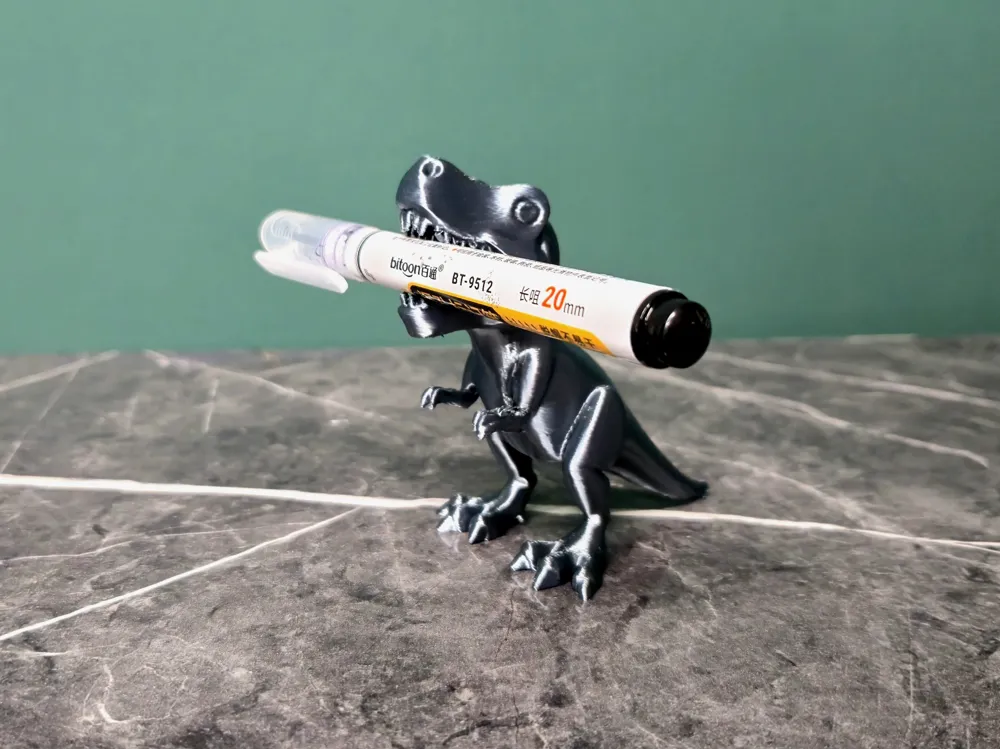 Dinosaur T-Rex Pen Holder - Free 3D Print Model - MakerWorld