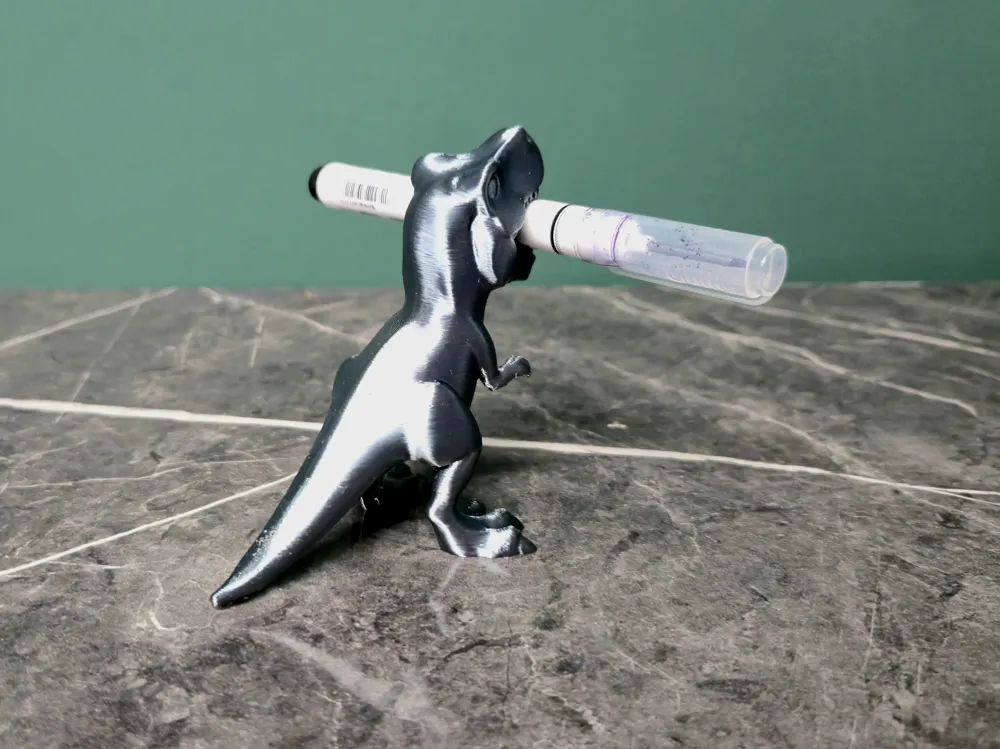 Dinosaur T-Rex Pen Holder - Free 3D Print Model - MakerWorld