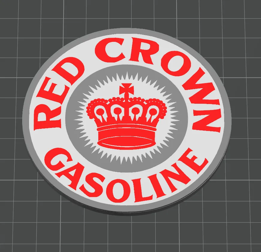 Red Crown Gas Sign Coaster by rsnider2 MakerWorld: Download Free 3D Models