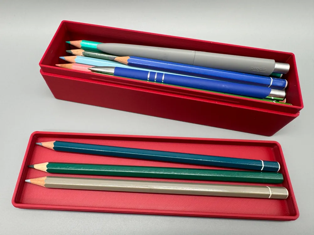 Colored Pencil Box, Pencils with Snap-on Lid by practical3D - MakerWorld