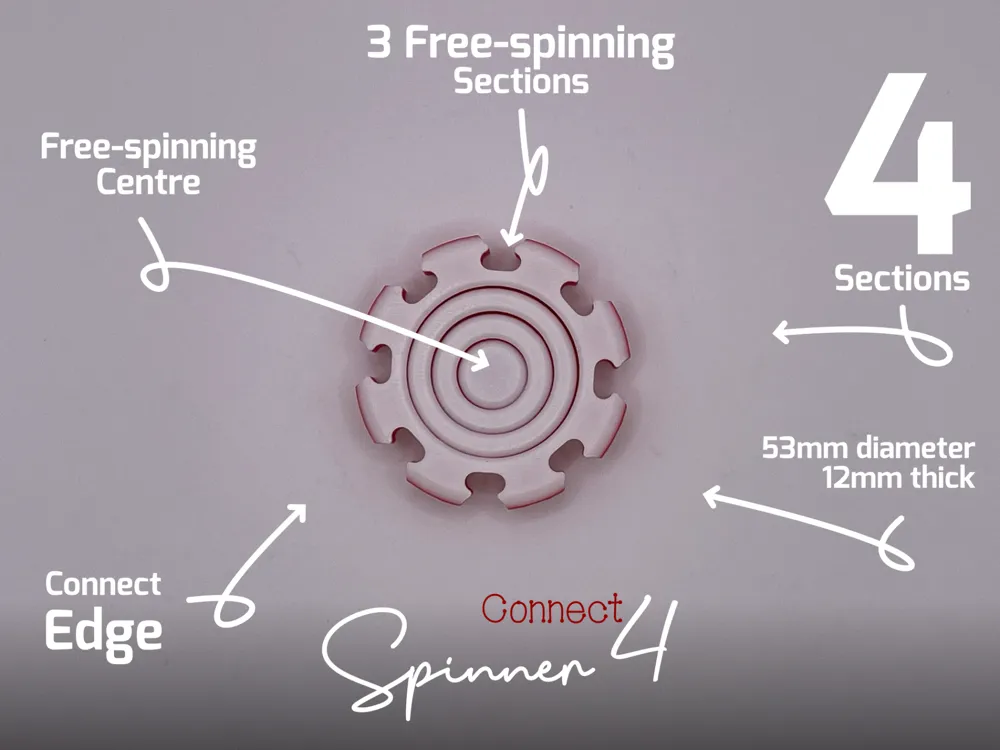 Spinner4 Connect Fidget Spinner by MalcTheOracle - MakerWorld