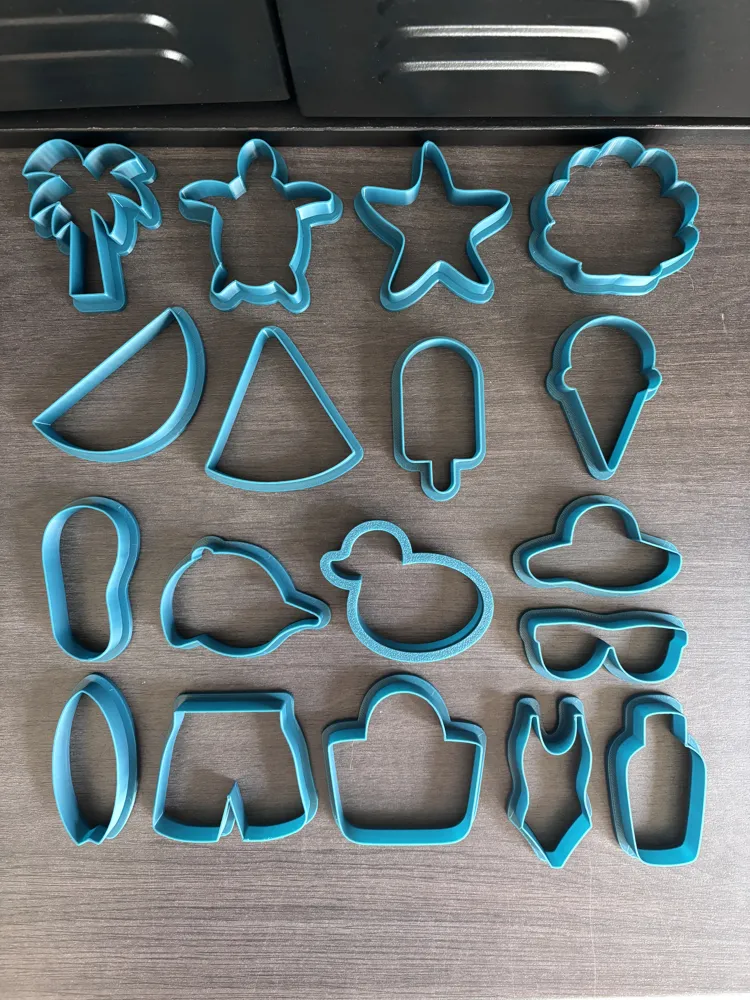 summer cookie cutter (set of 18 x 6cm or 9cm) - Free 3D Print Model ...