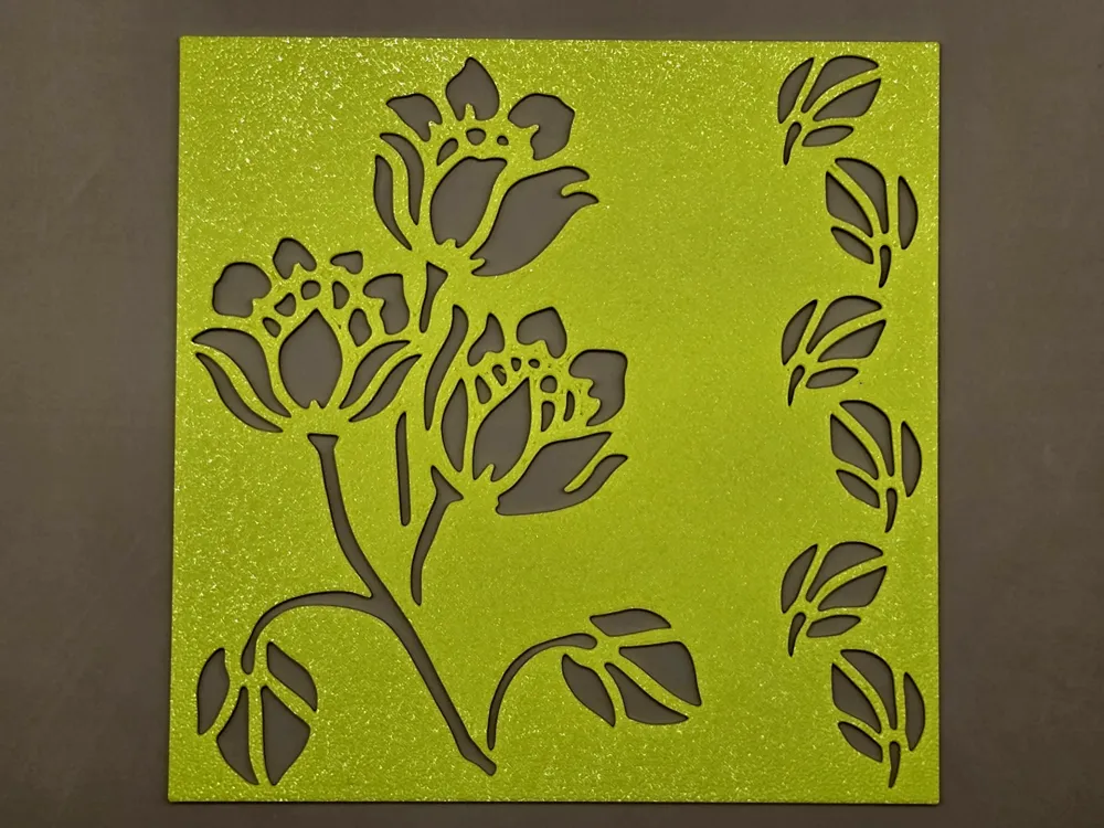 Flower Stencil Spring Summer Leaves Template Craft - Free 3D Print ...