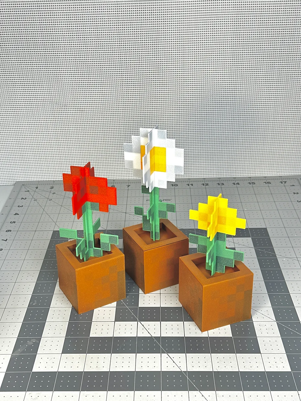 Minecraft Blumen im Topf – Kostenloses 3D-Druckmodell – MakerWorld