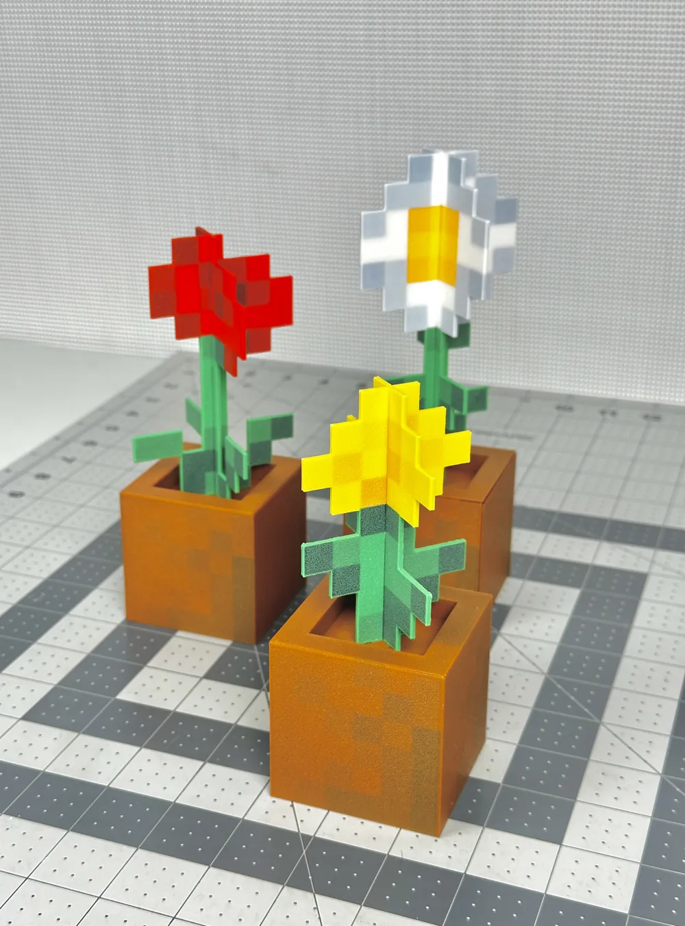 Minecraft Flowers with Pot by create3d.co MakerWorld: Download Free 3D Models