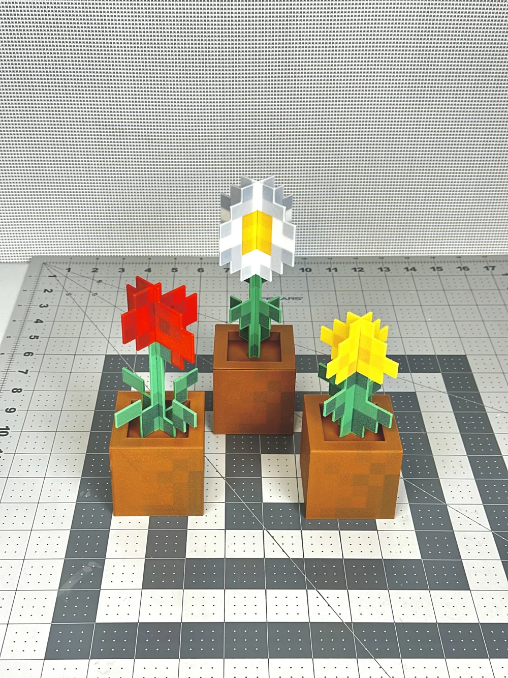 Minecraft Flowers with Pot by create3d.co MakerWorld: Download Free 3D Models